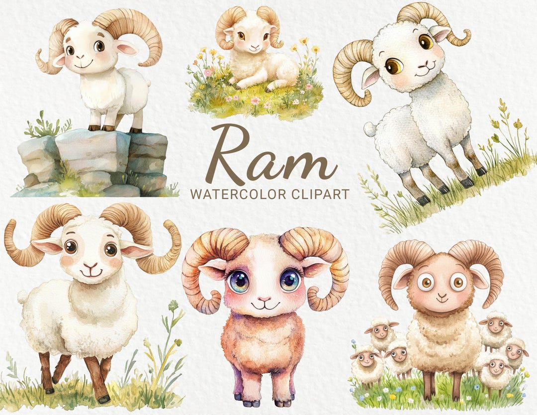 Ram Clipart, Baby Ram Clipart, Baby Sheep Clipart, Lamb Clipart - 24 ...