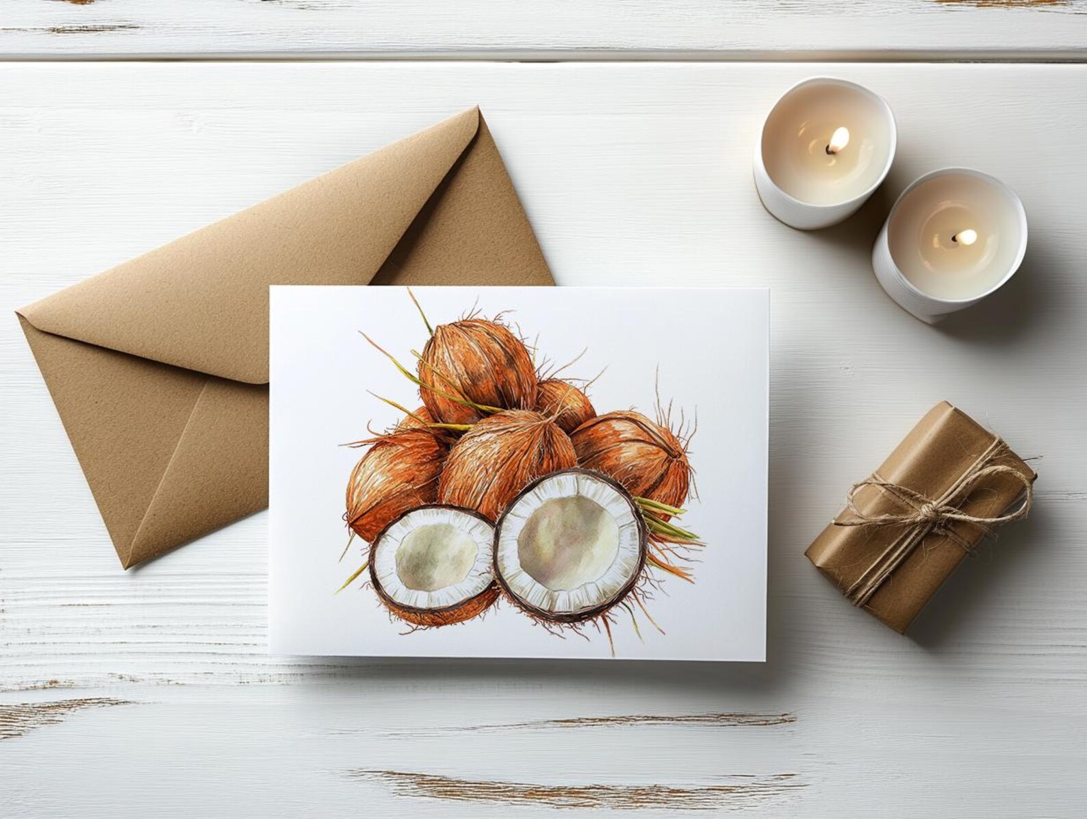 Coconut Watercolor Clipart - 24 PNG Funny Coconut Images, Illustration ...
