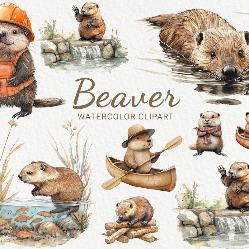 Beaver Clipart - Etsy