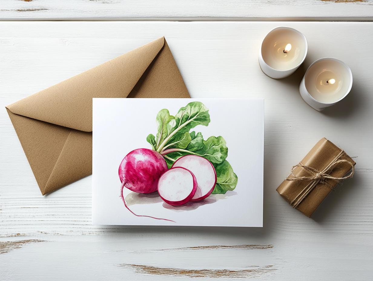 Radish Watercolor Clipart - 24 PNG Funny Radish Illustration, Cool ...