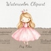 Pink Princess Watercolor Clipart - 24 PNG Little Queen Room Decor ...