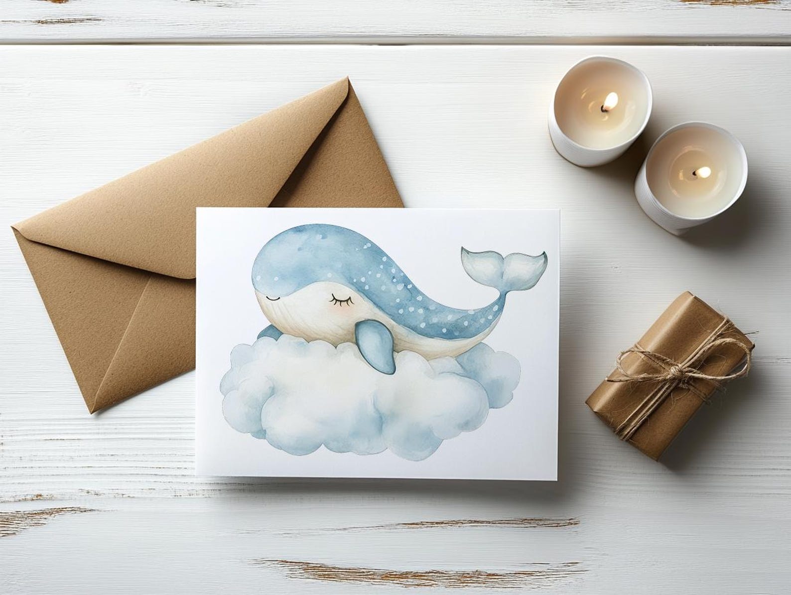 Blue Whale Nursery Watercolor Clipart - 24 PNG Cute Marine Decor Clip ...