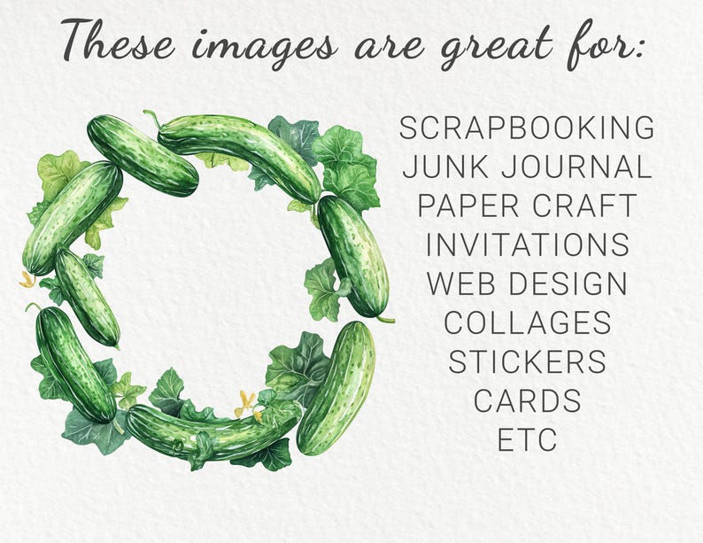 Cucumber Watercolor Clipart - 24 PNG Funny Cucumber Illustration, Cool Chibi Vegetables, Kawaii ...