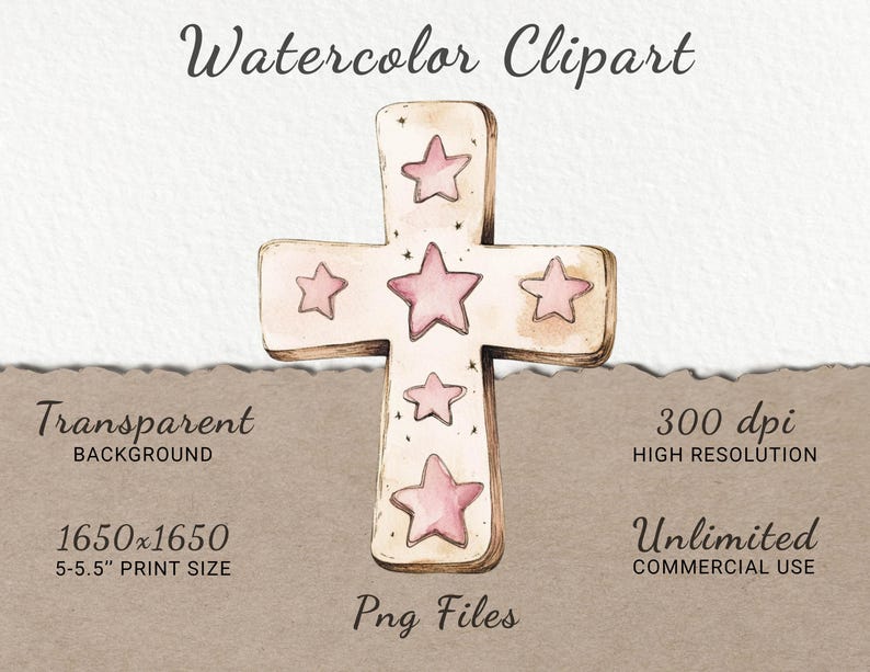 Pink Cross Clipart - 24 PNG Watercolor Cross Images, Bible Clipart ...