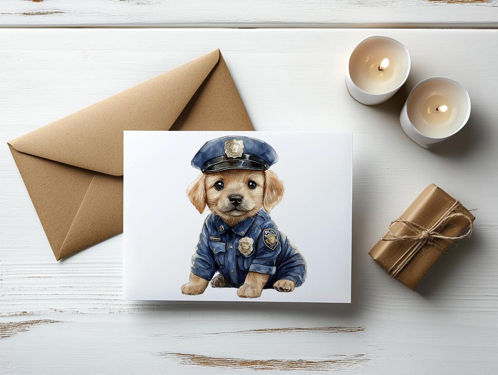 Dog Police Officer Clipart - 24 PNG Watercolor Puppy Policeman Clipart ...