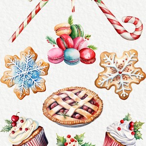 Watercolor Christmas Sweets Clipart – Holiday Baking PNG Images ...