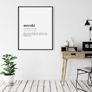 Meraki Definition Print Greek Definition Wall Art Printable - Etsy