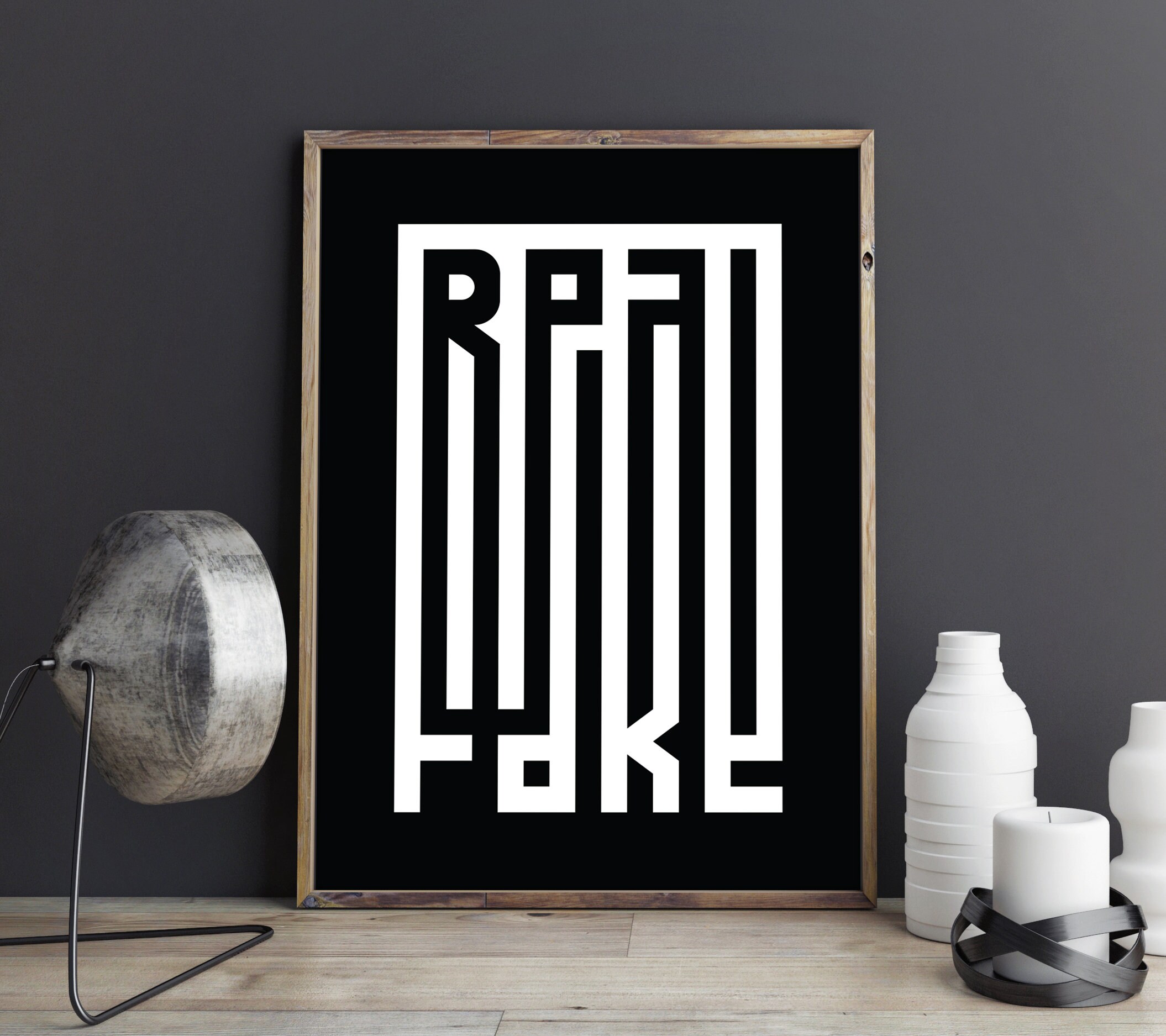 Real & Fake Typography Print Typography Wall Art Typography - Etsy