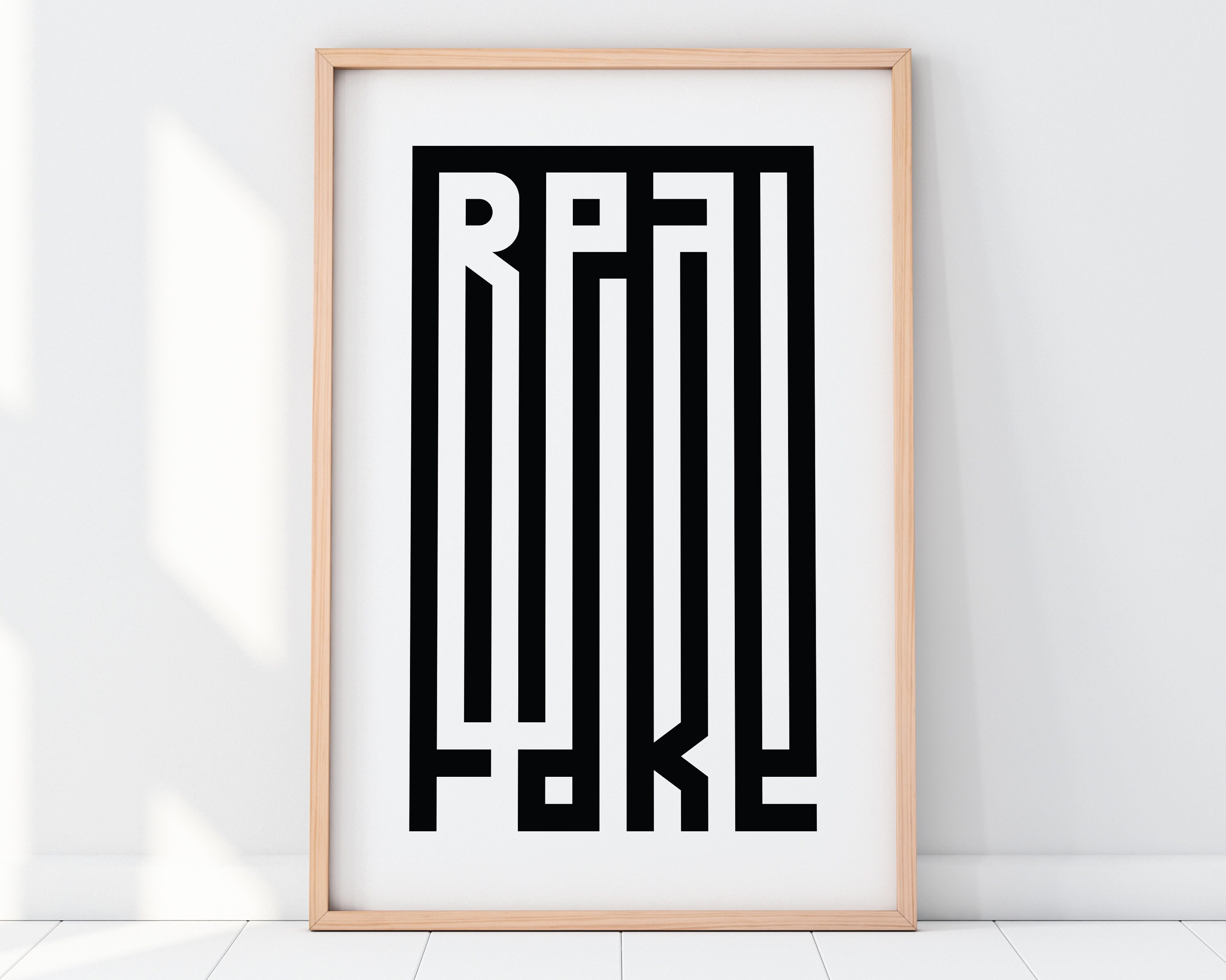 Real & Fake Typography Print Typography Wall Art Typography - Etsy