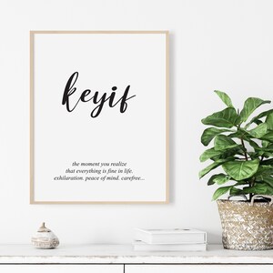 Keyif Definition Print Turkish Definition Wall Art Printable - Etsy