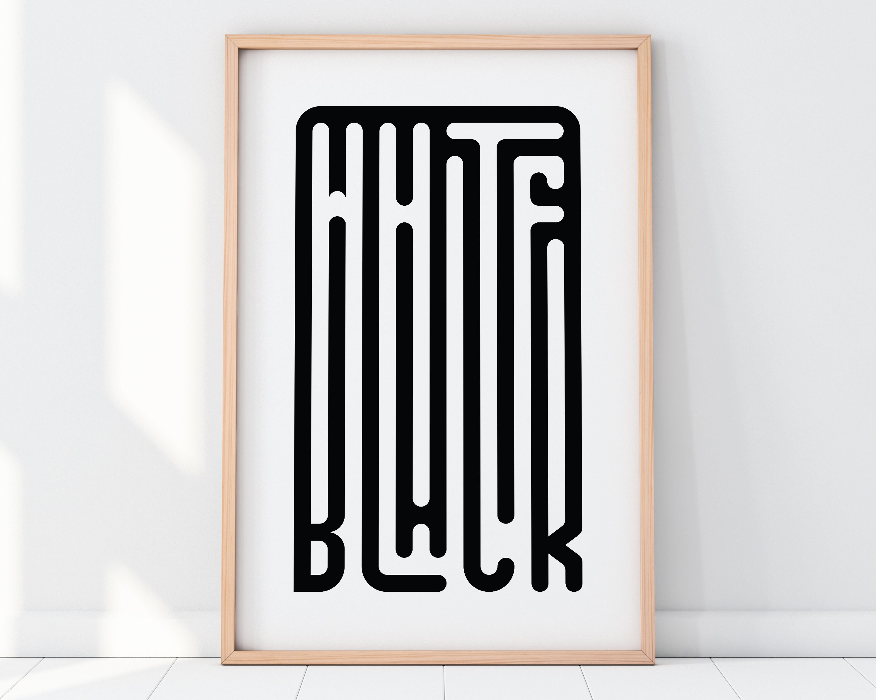 Black & White Typography Print Typography Wall Art | Etsy