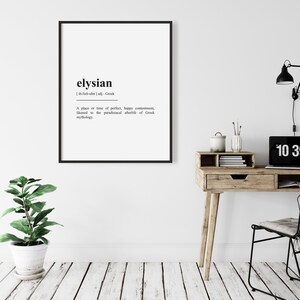Elysian Definition Print Greek Definition Wall Art Printable - Etsy