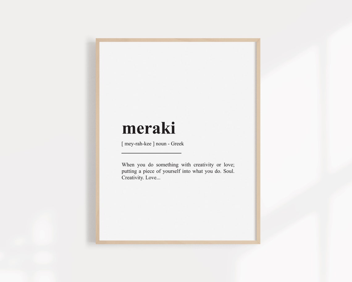 Meraki Definition Print Greek Definition Wall Art Printable - Etsy
