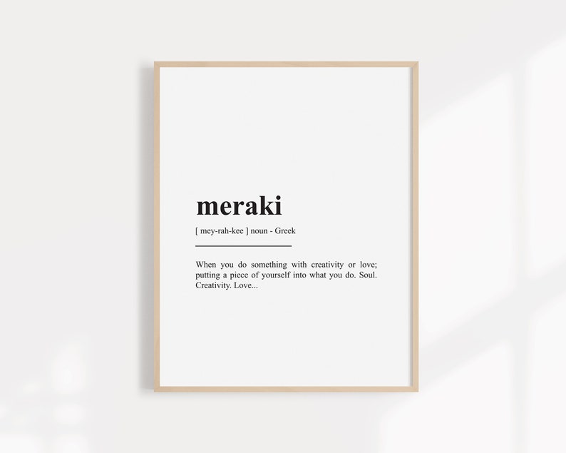 Meraki Definition Print Greek Definition Wall Art Printable - Etsy