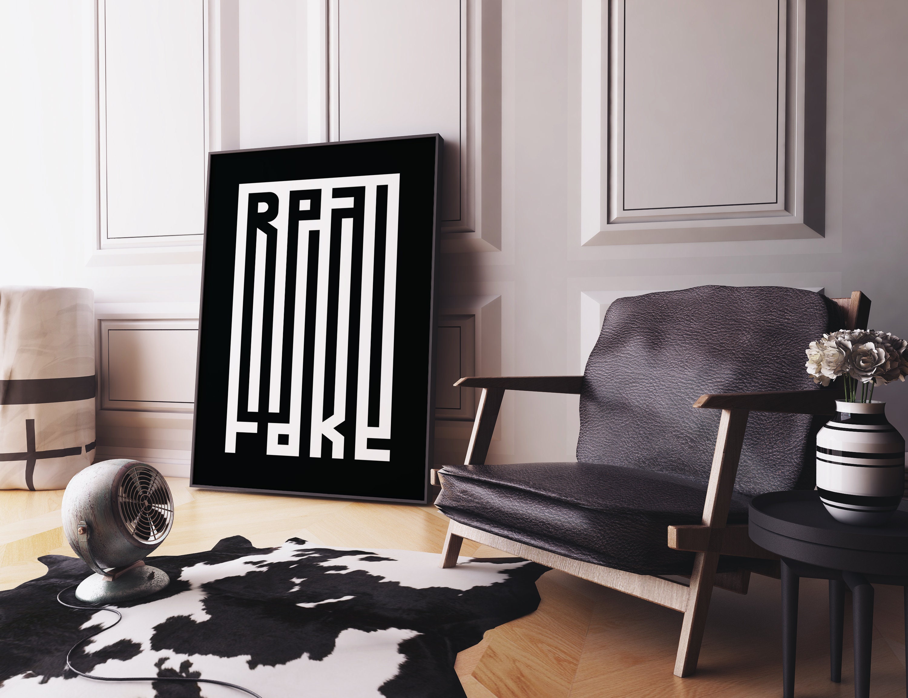 Real & Fake Typography Print Typography Wall Art Typography - Etsy