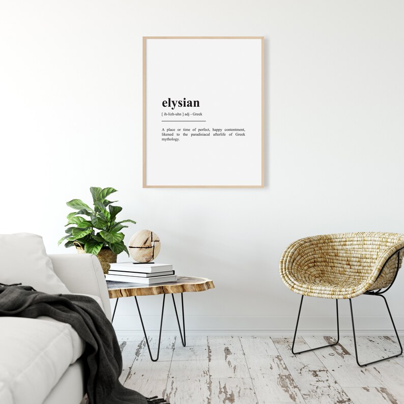 Elysian Definition Print Greek Definition Wall Art Printable - Etsy