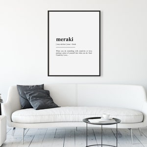Meraki Definition Print Greek Definition Wall Art Printable - Etsy