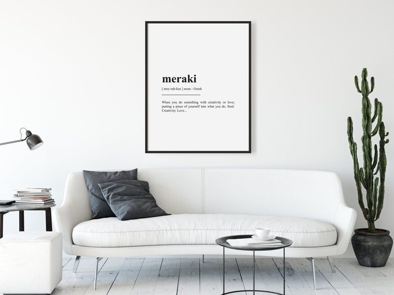 Meraki Definition Print Greek Definition Wall Art Printable - Etsy