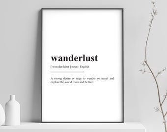 Wanderlust Definition Print - Etsy