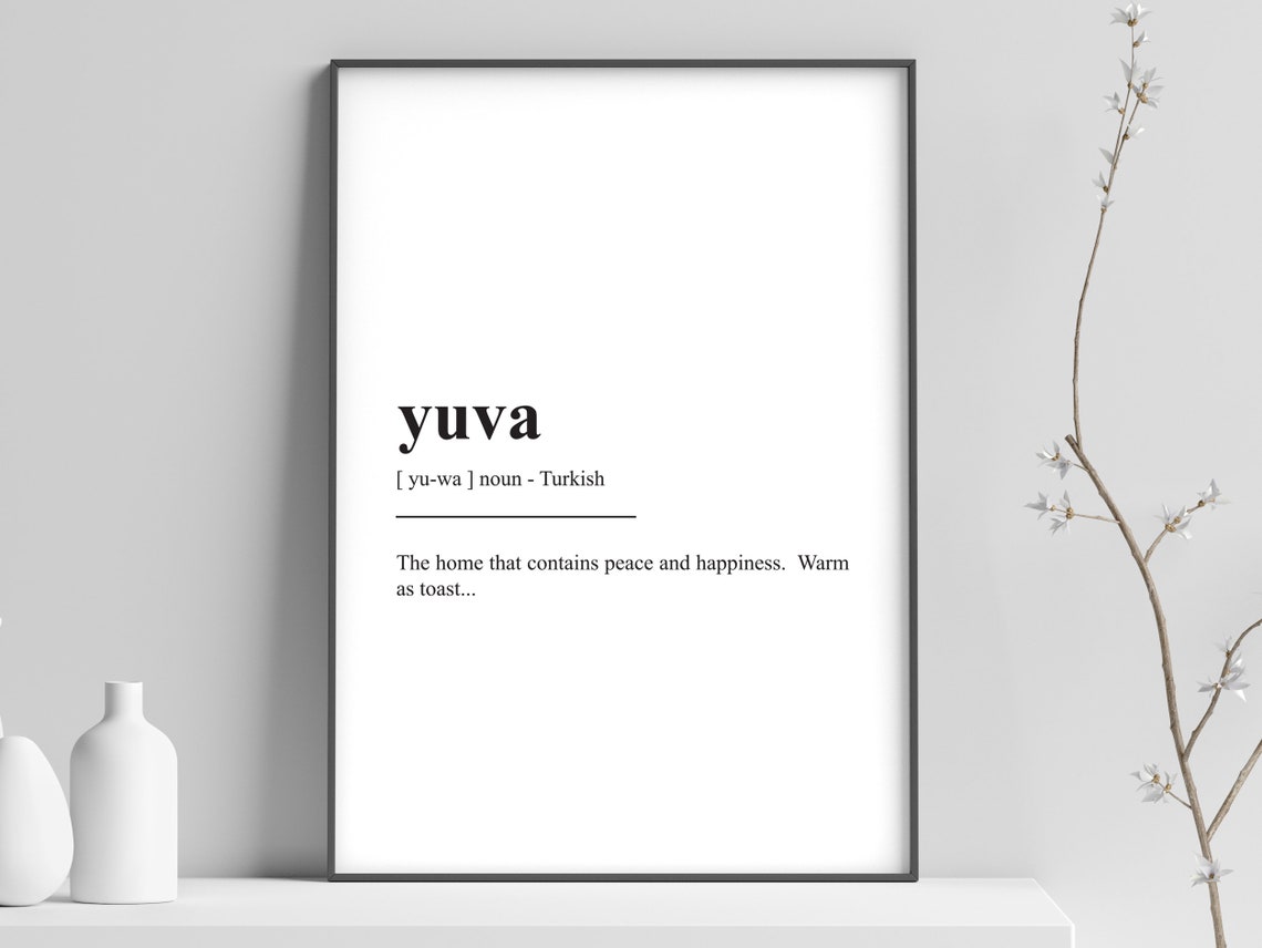 Yuva Definition Print Turkish Definition Wall Art Printable - Etsy