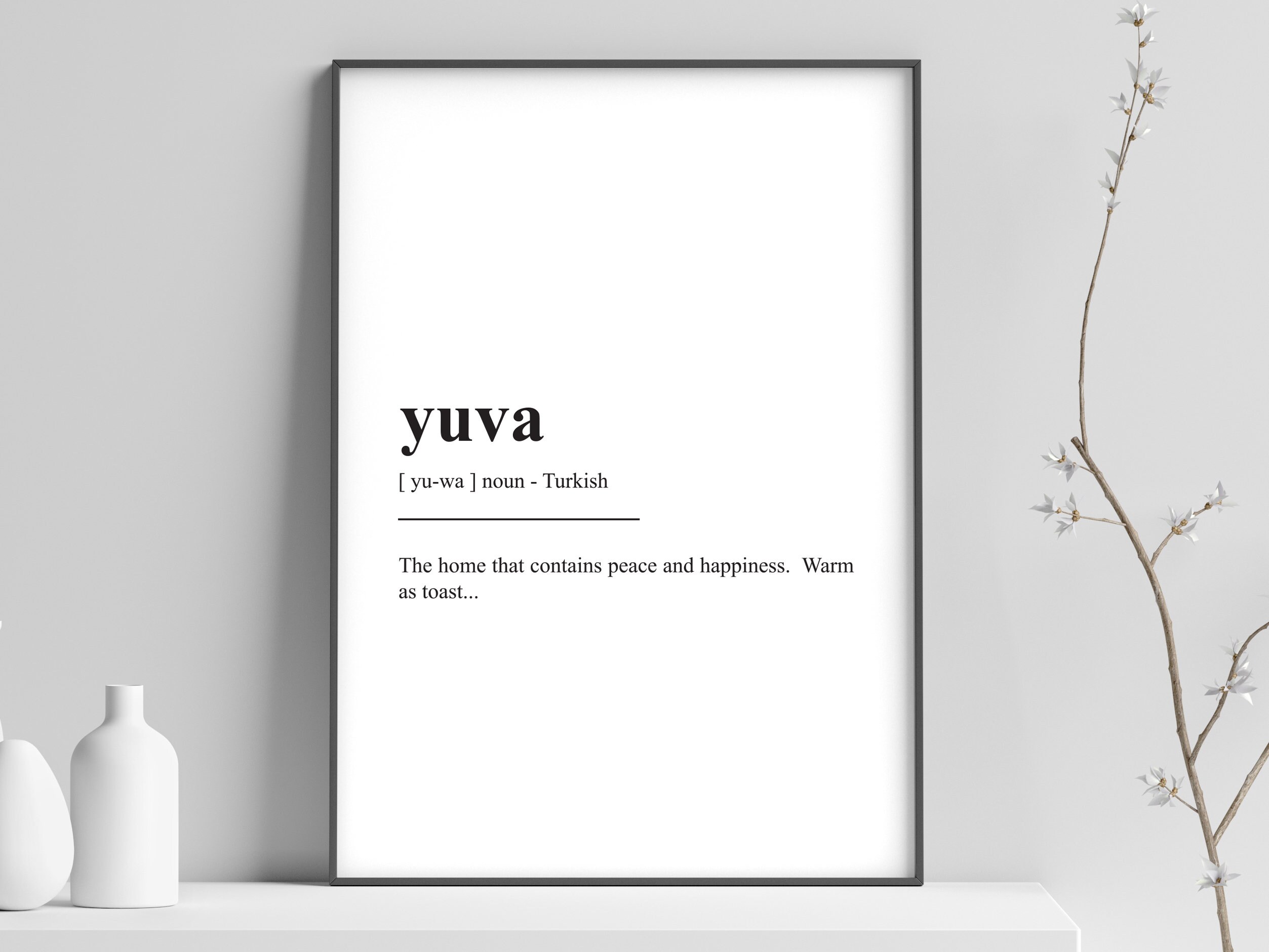 Yuva Definition Print Turkish Definition Wall Art Printable - Etsy
