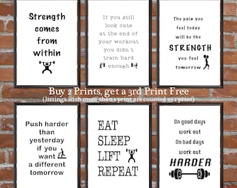 Home Gym Posters | Etsy