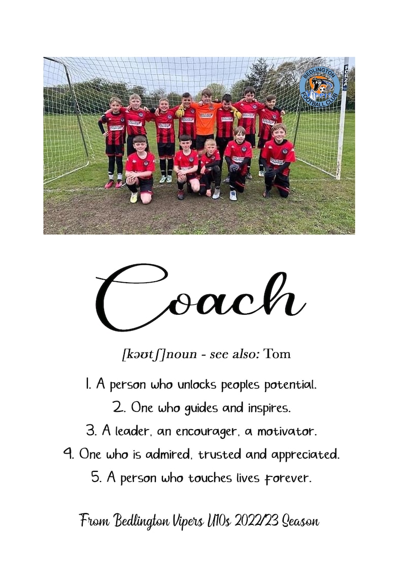 Coach Personalised Wall Print Inspirational Print Coach - Etsy