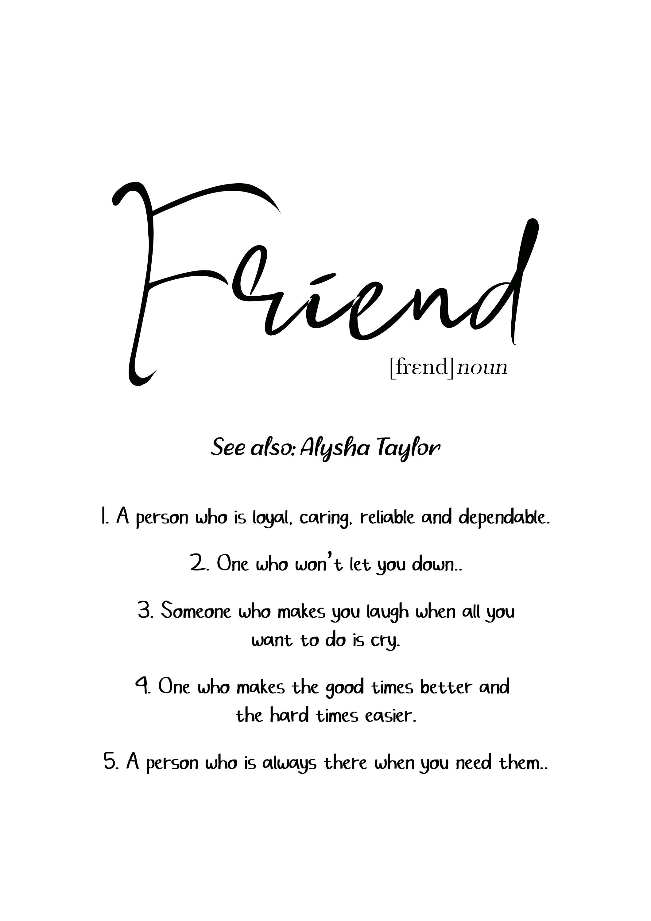 Personalised Friend / Best Friend / Bestie Print Friend | Etsy