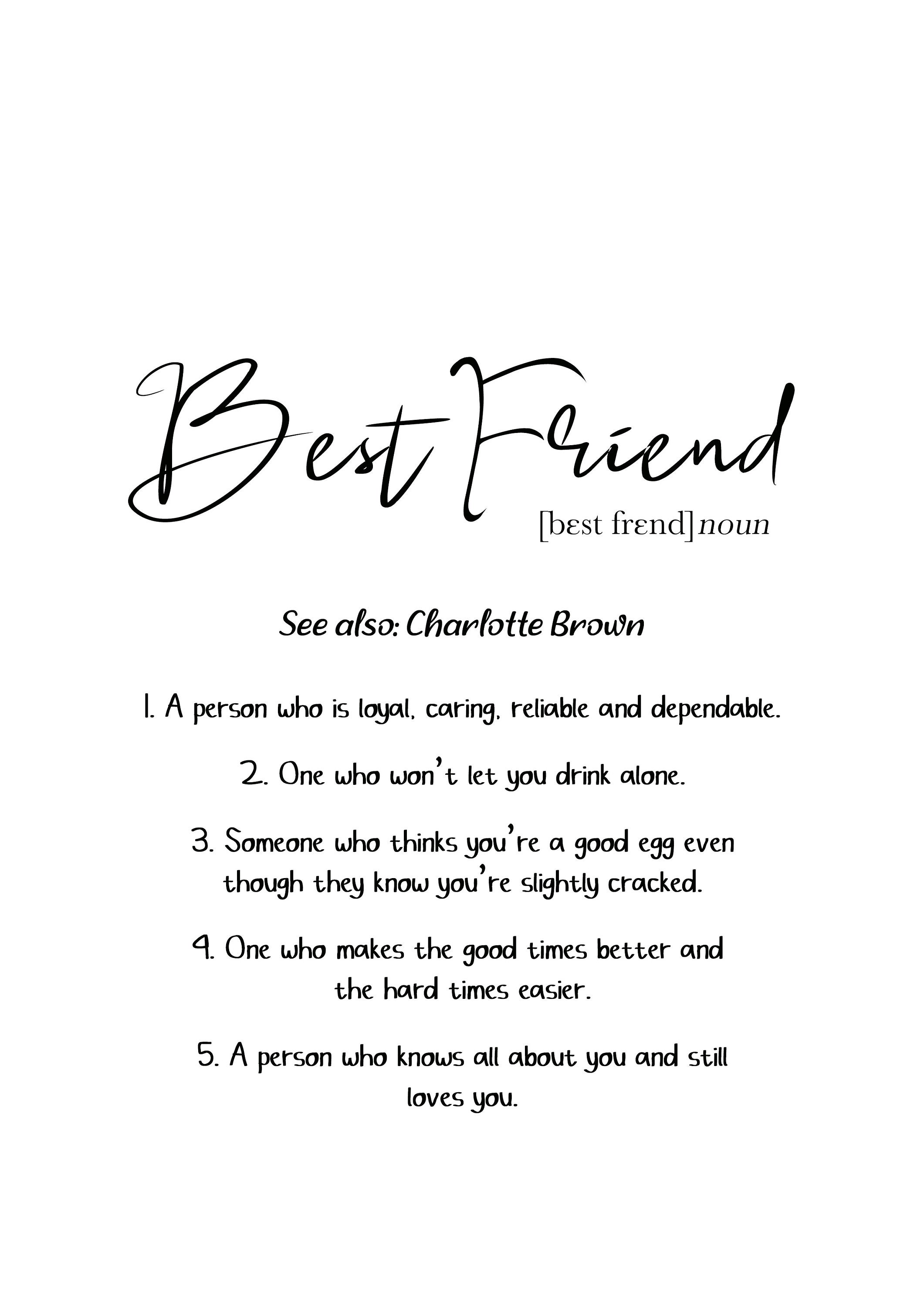Personalised Friend / Best Friend / Bestie Print Friend | Etsy