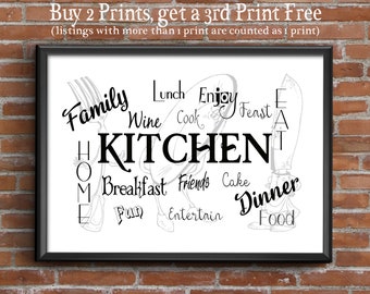 Kitchen Word Art - Etsy UK