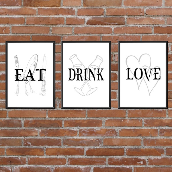 Eat Drink Love Art - Etsy