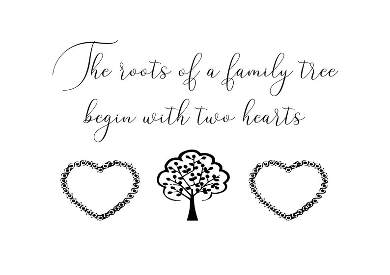 The Roots of a Family Tree Begin With Two Hearts Wall Print - Etsy