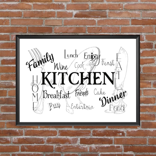 Kitchen Word Art - Etsy