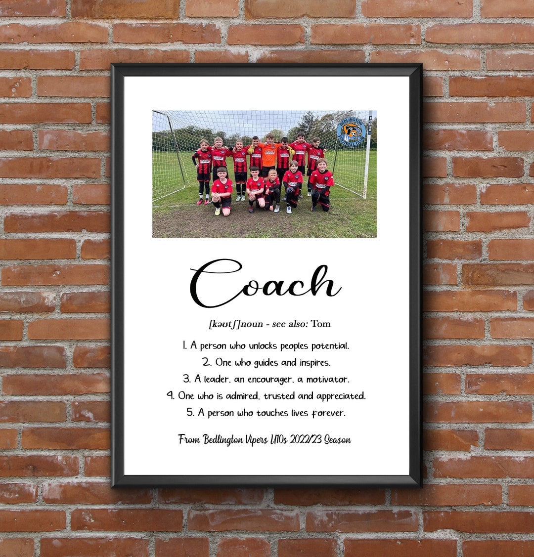 Coach Personalised Wall Print Inspirational Print Coach Gift Netball ...