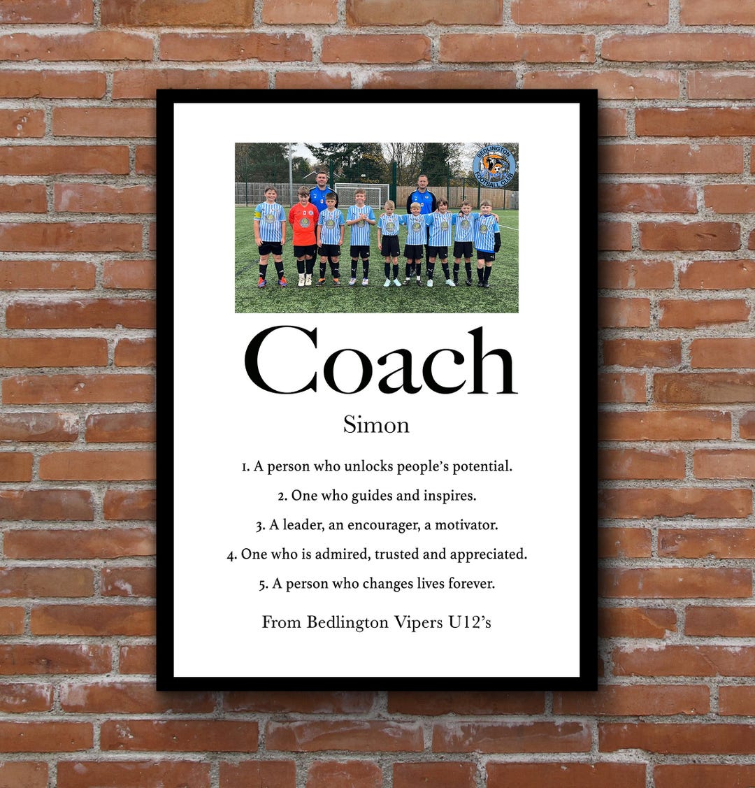 Coach Personalised Wall Print | Inspirational Print | Coach Gift ...