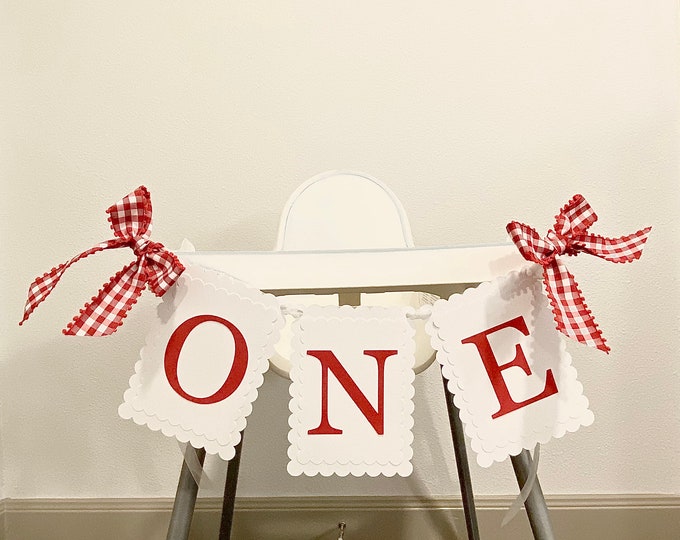 First Birthday Girl One Birthday Banner Red Birthday Banner One ...