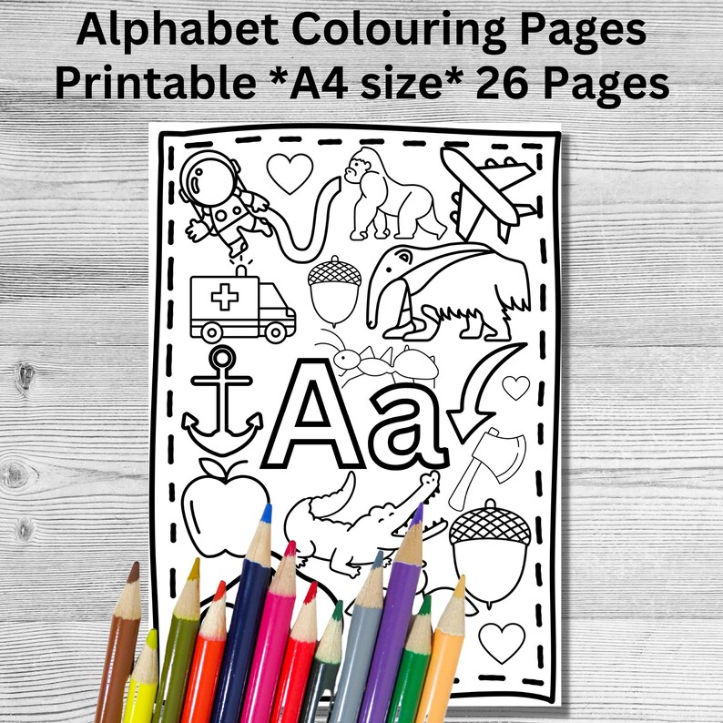26 Printable Alphabet Colouring Pages, Printable Alphabet Colouring ...