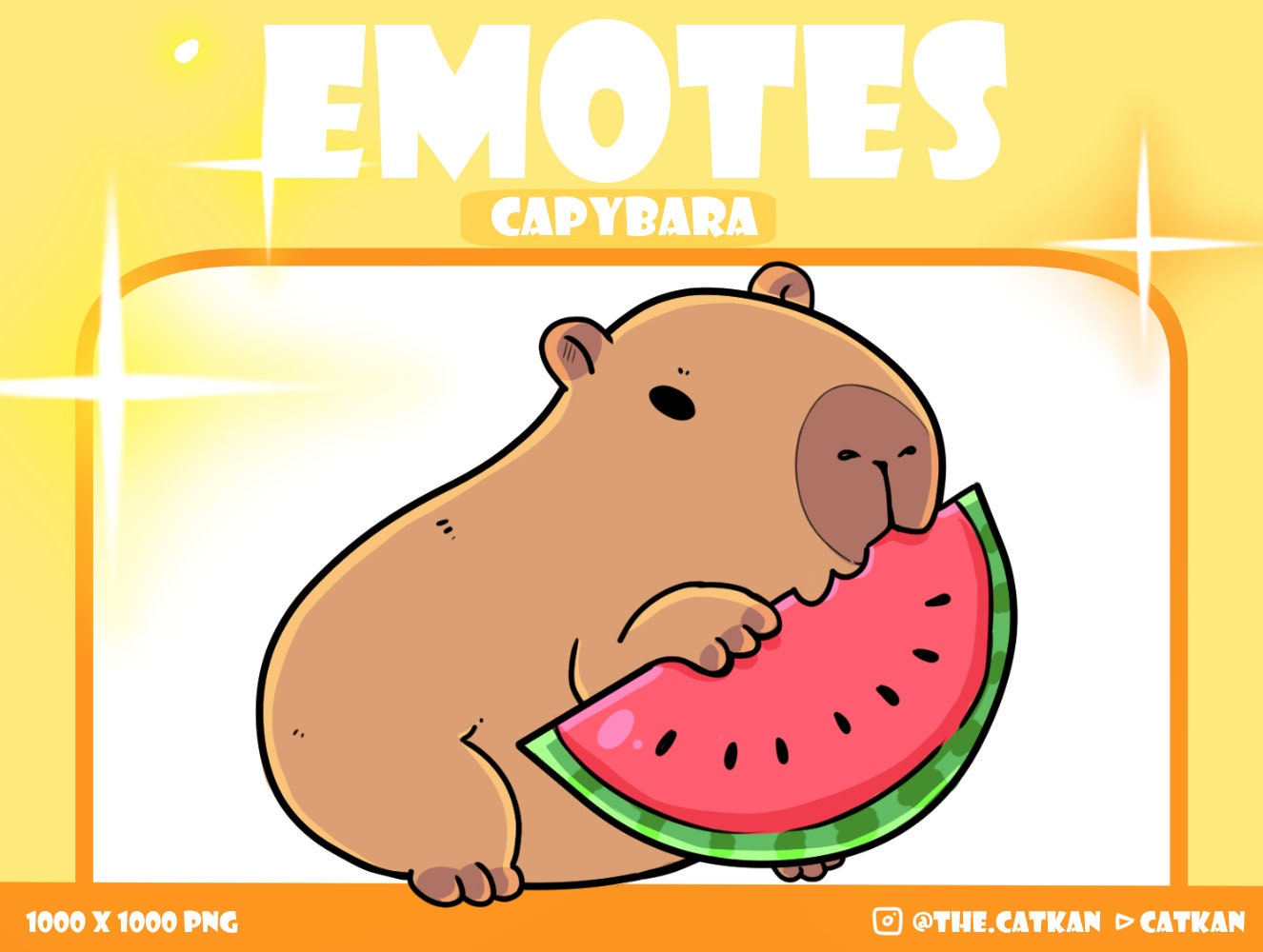 Adorable Capybara Eating Watermelon Discord, Twitch, Youtube Emote - Etsy Adorable Capybara Eating Watermelon Discord, Twitch, Youtube Emote - Etsy