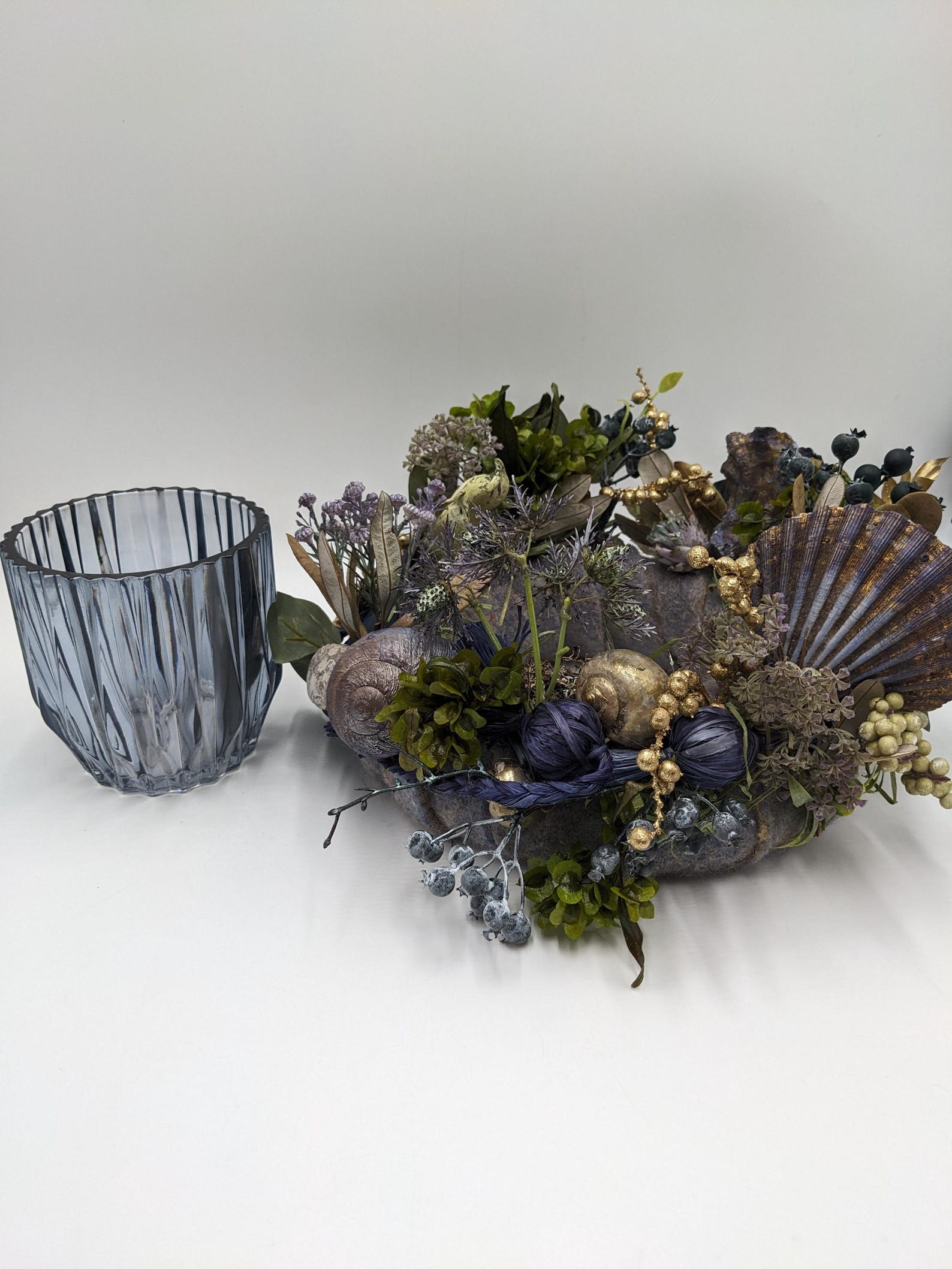 Summer Arrangement Tealight Snail Shell Blue - Etsy