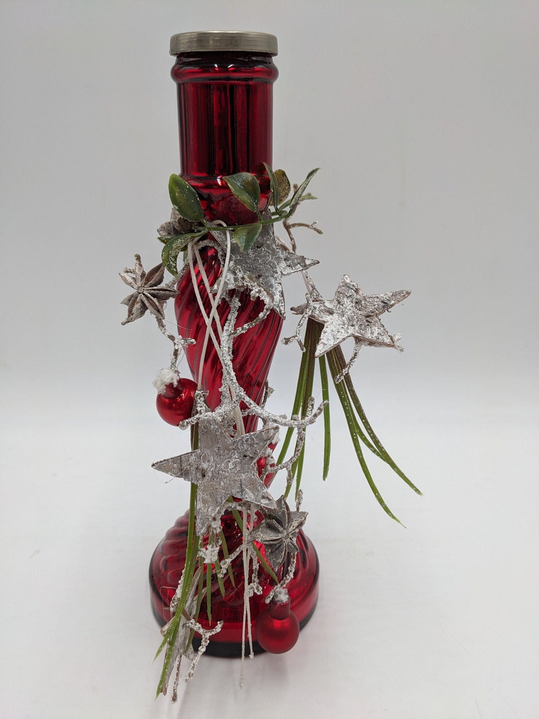 Christmas Arrangement Candlestick Ball Star Red - Etsy