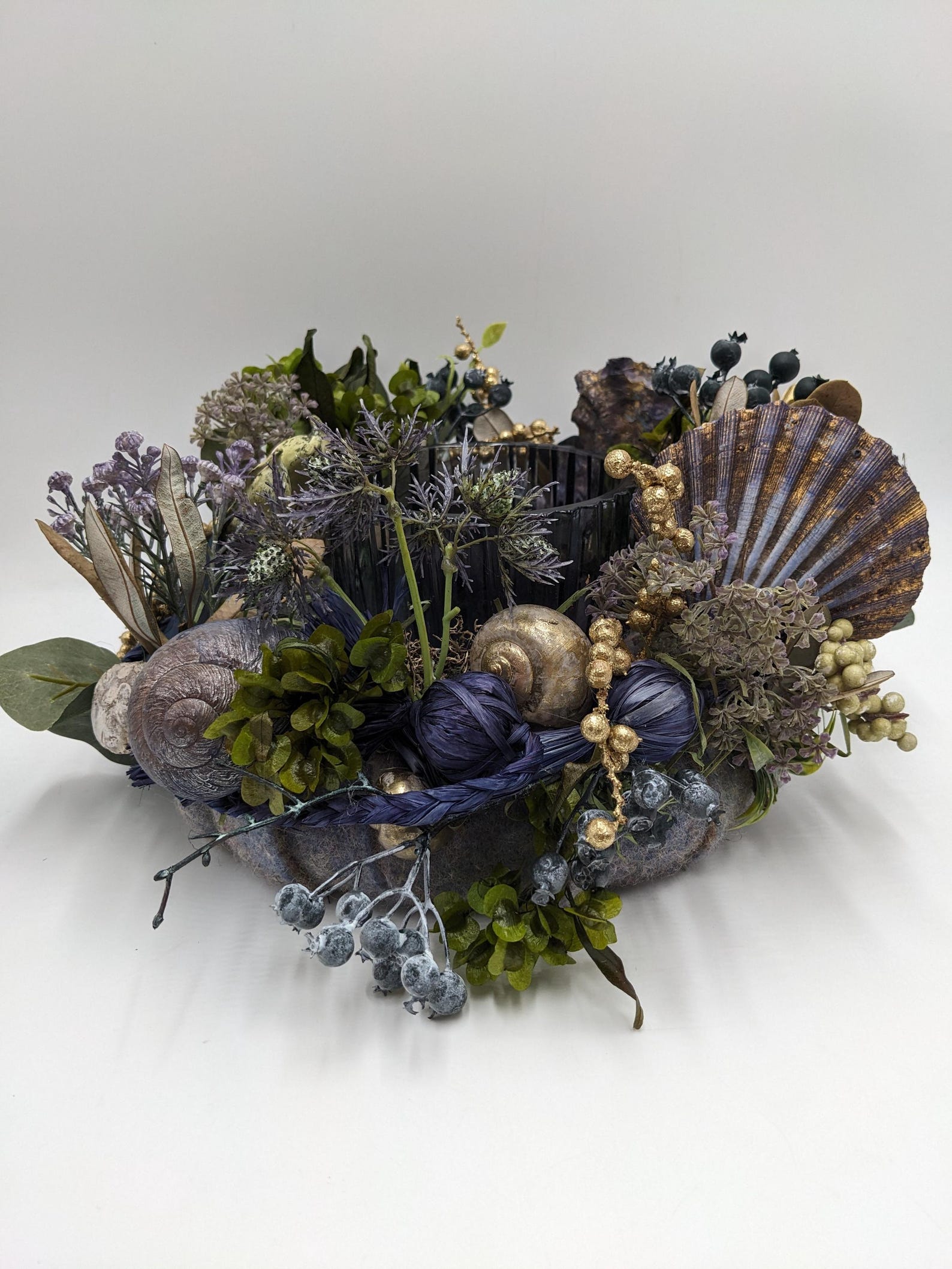 Summer Arrangement Tealight Snail Shell Blue - Etsy