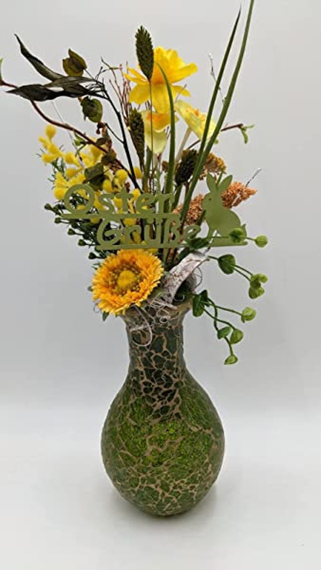 Table Arrangement Summer Arrangement "easter Greetings" Rabbit Gerbera ...
