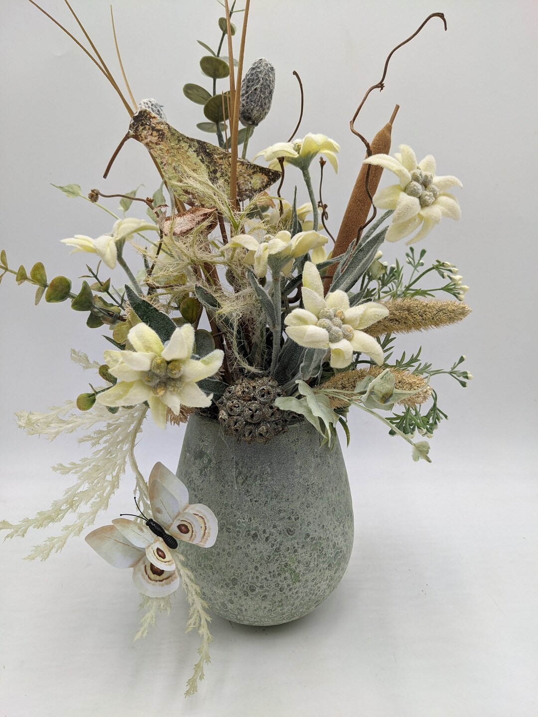 Summer Arrangement Butterfly Bird Edelweiss Yellow - Etsy