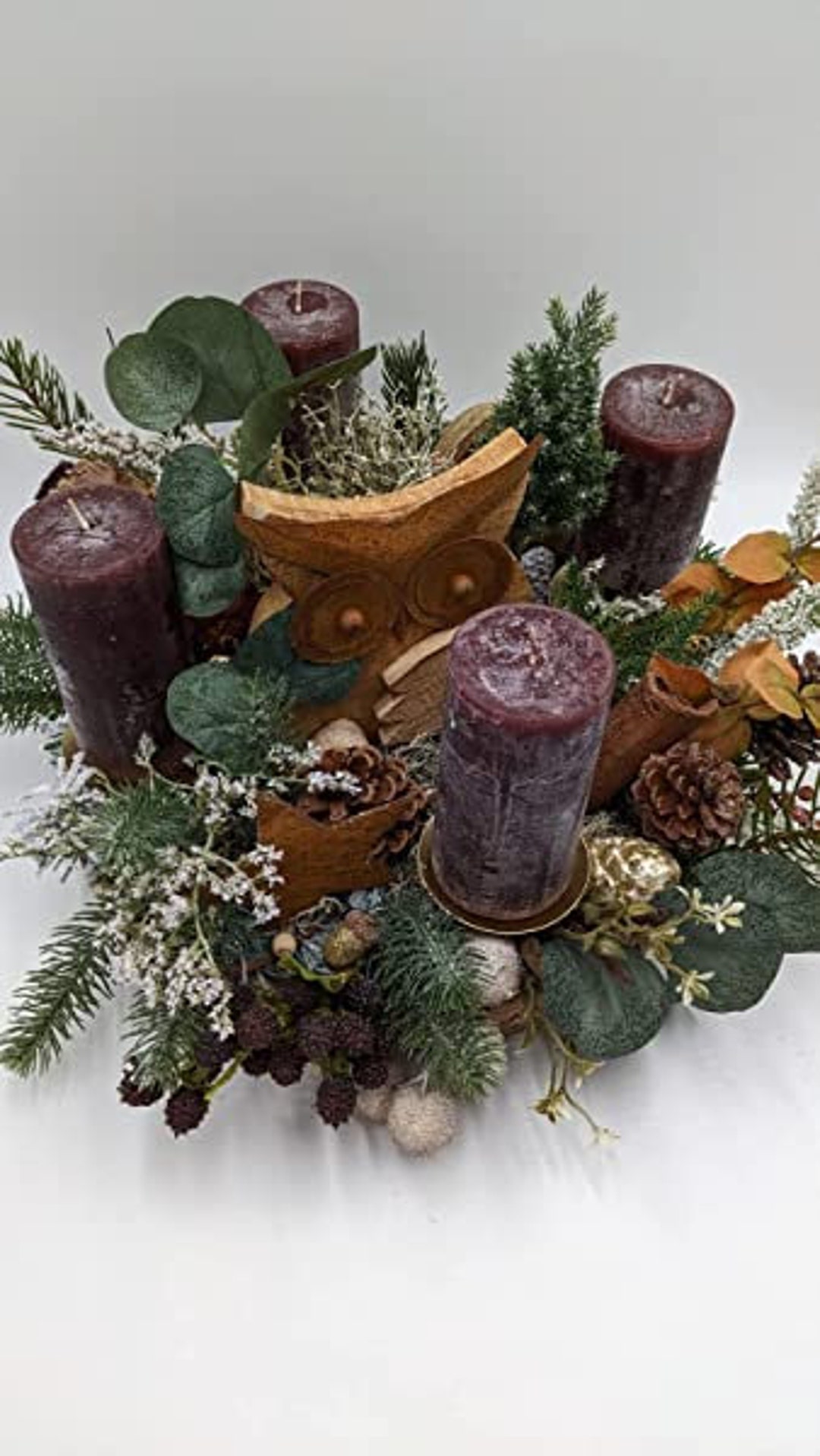 Christmas Arrangement Advent Wreath Advent Arrangement Owl Star Cone ...