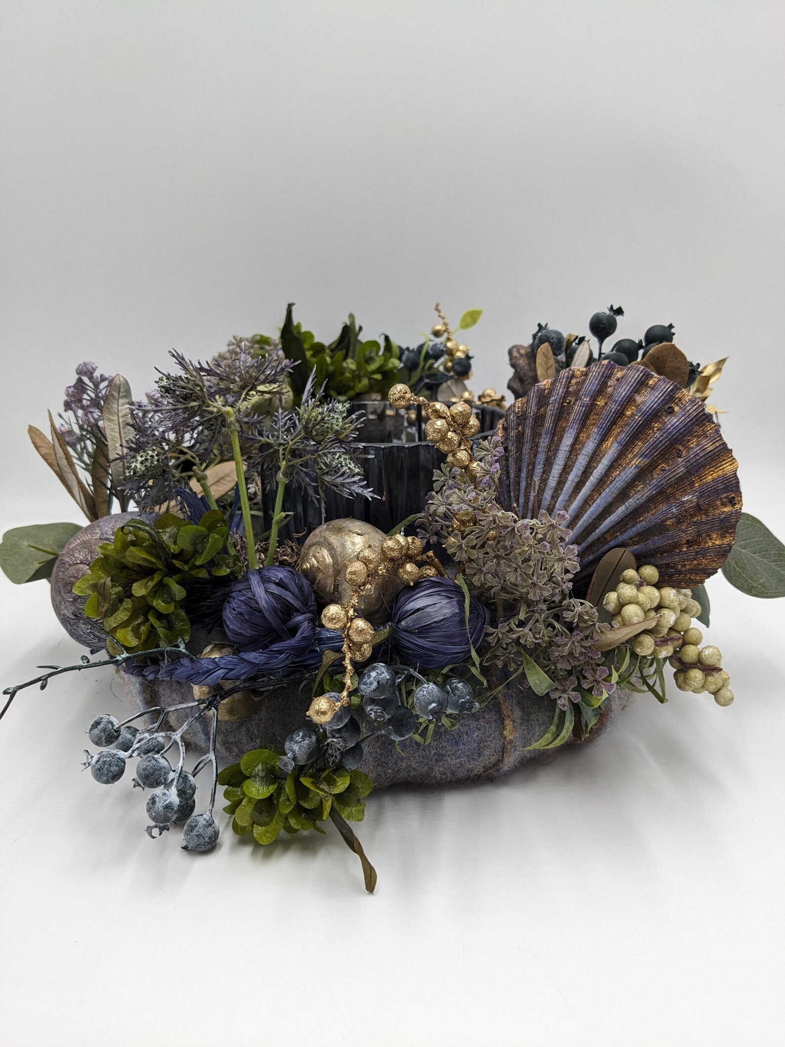 Summer Arrangement Tealight Snail Shell Blue - Etsy