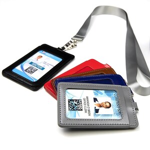 Premium PU Leather ID Card Holders - Identification Badge Holders ...