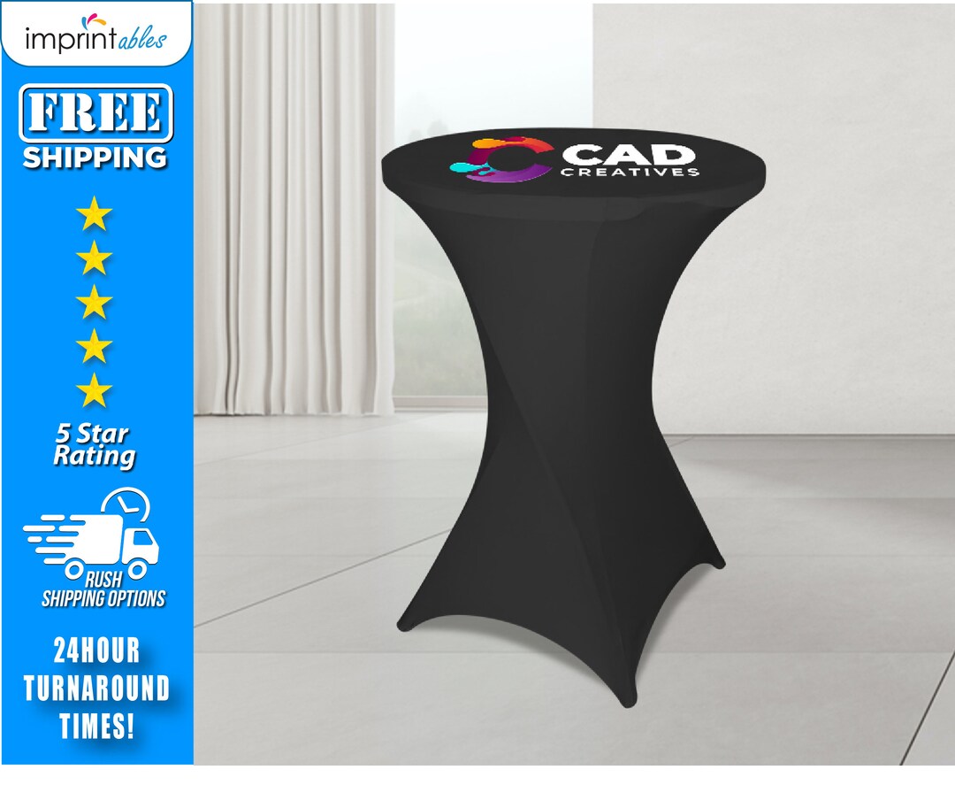Custom Cocktail Table Cover Round Event Table Covers Custom Logo Tablecloth Table Cover for ...