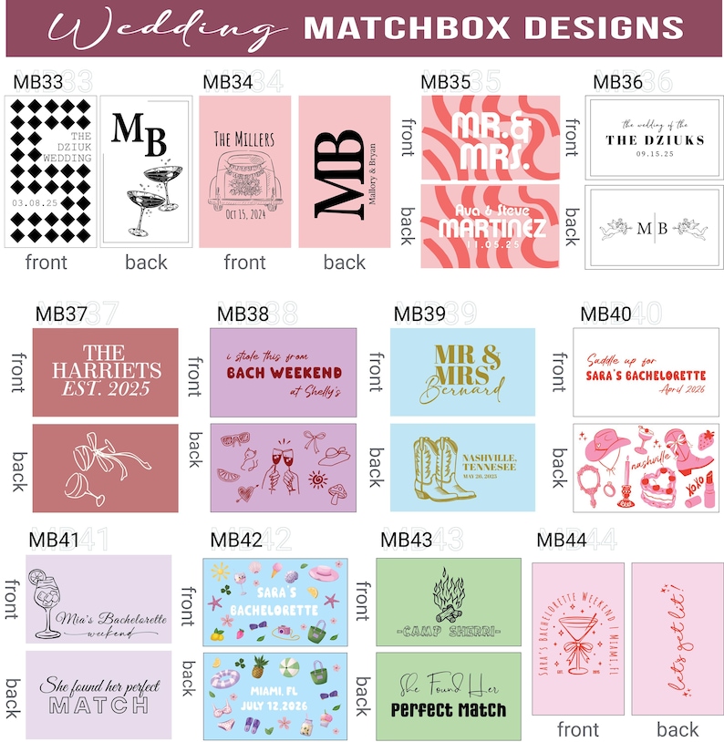 Custom Wedding Matchbox, Personalized Matchboxes, Dinner Table Sketch ...