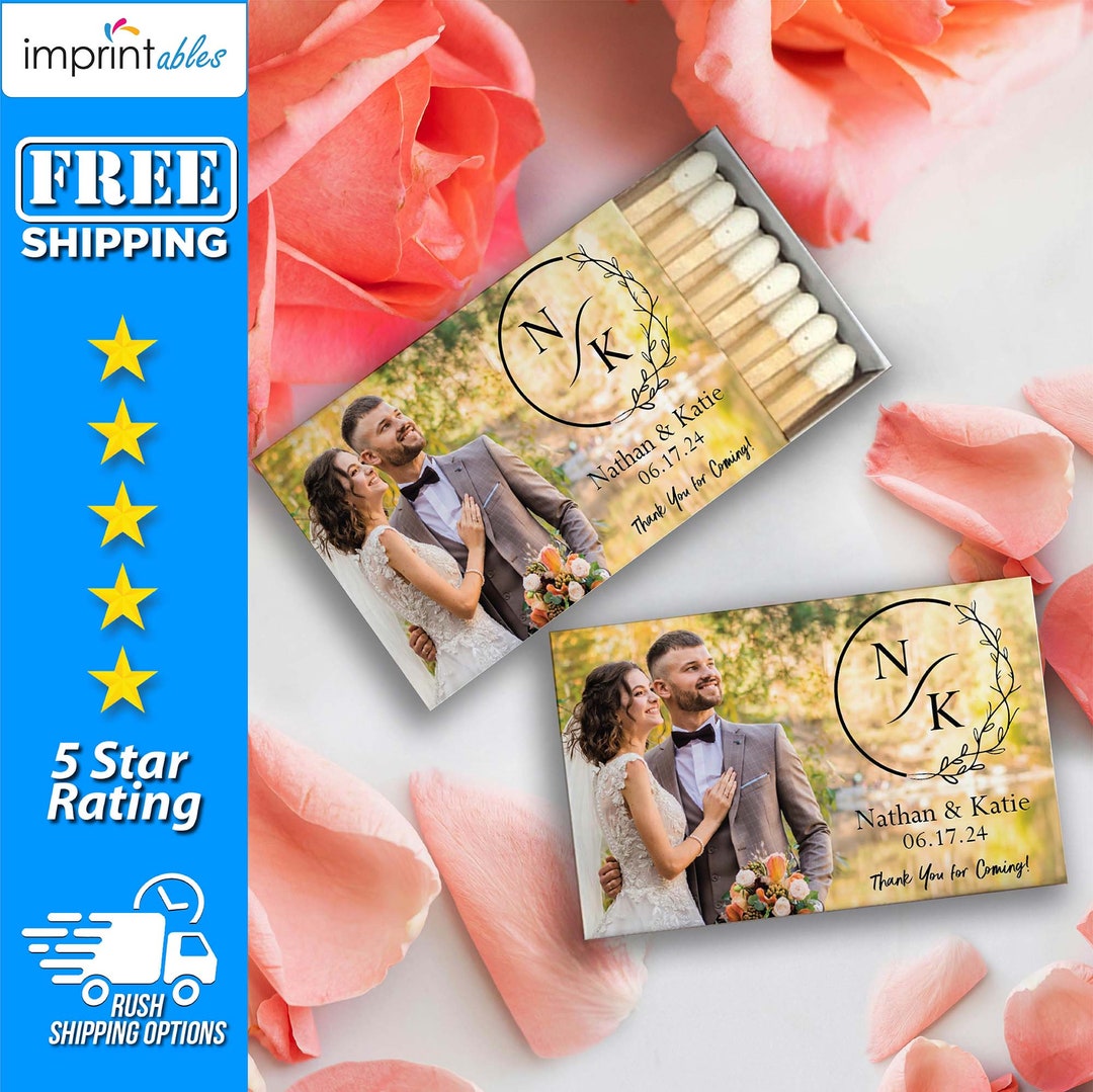 Custom Wedding Matches Box, Personalized Matchboxes, Full Color Photo ...