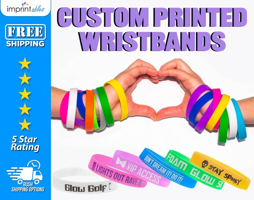 Custom Printed Wristbands Personalized Wristbands Event - Etsy
